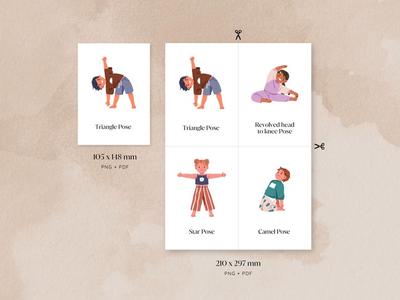 18 Children's Yoga Cards Printable, Kids Movement for Mindfulness ...