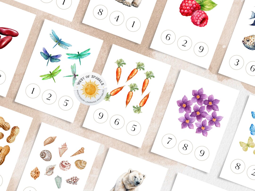 Montessori Count and Clip Cards: Numbers 1-10 (digital Download) - Etsy UK