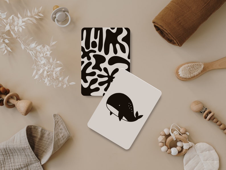 60 High Contrast Baby Cards Bundle, Printable Montessori Black and ...