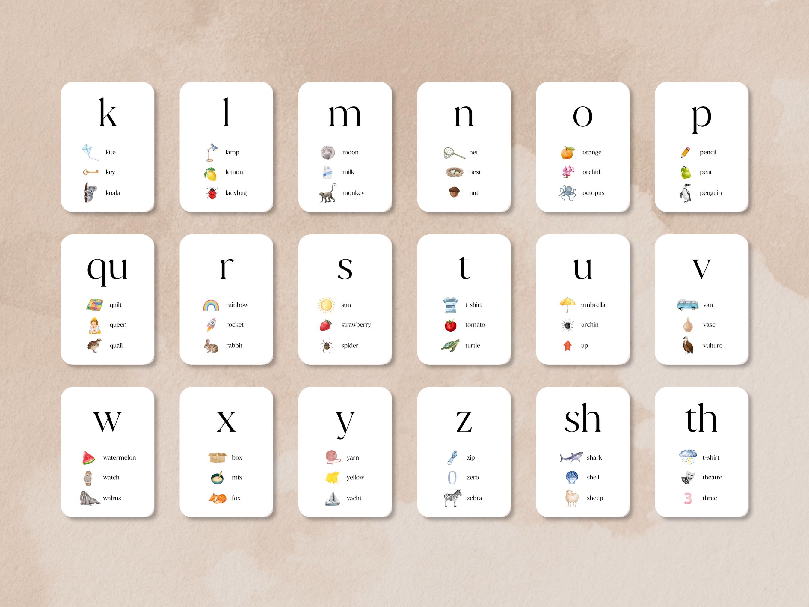 Phonics Flashcards: UK Homeschooling, Montessori, EYFS (digital ...