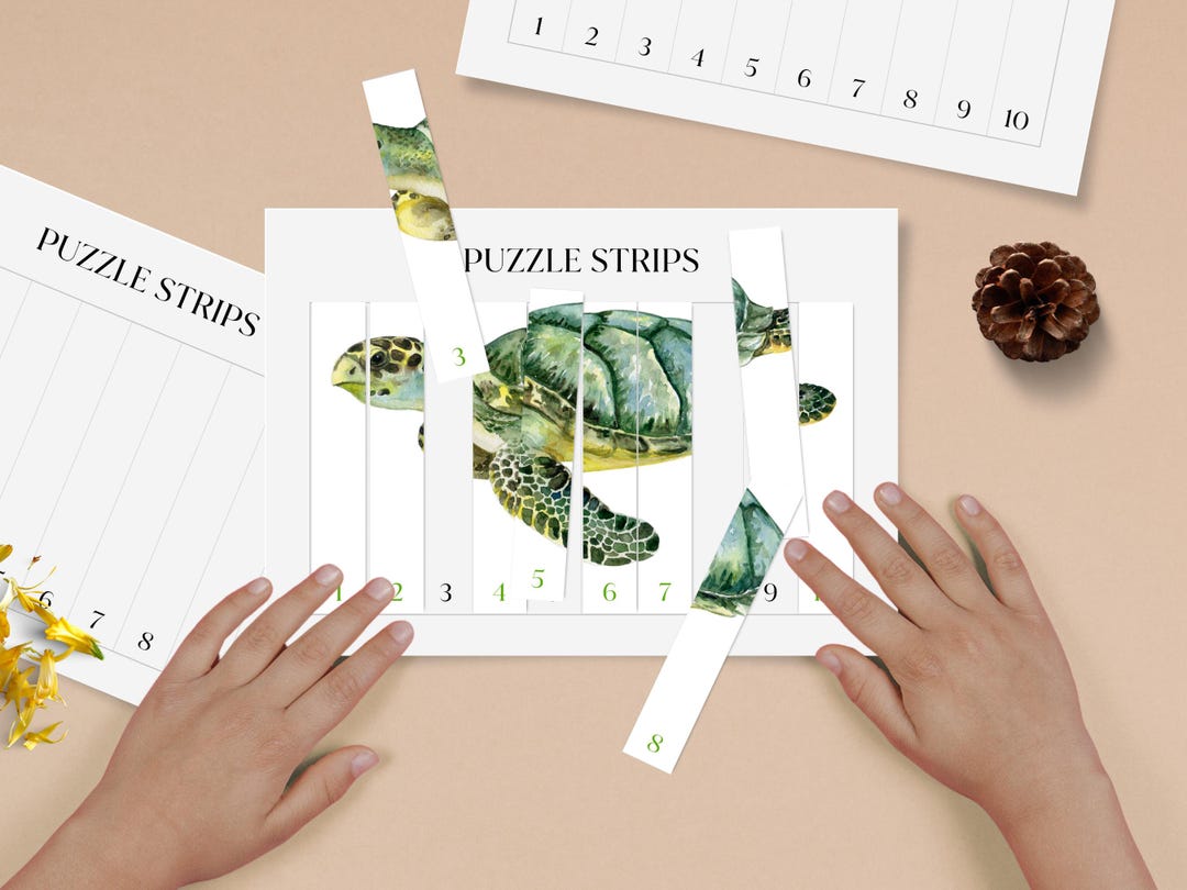 Puzzle Strip Counting Activity: Toddler Homeschool Printable (digital ...