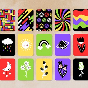 60 High Contrast Baby Cards Bundle, Printable Montessori Bright ...