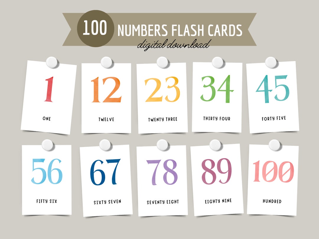 Printable Numbers Flash Cards, Preschool 10 Counting Flash Cards, Count ...