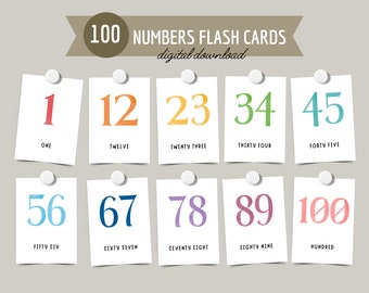 Numbers Flash Cards, Preschool Counting Flash Cards, Count and Clip ...