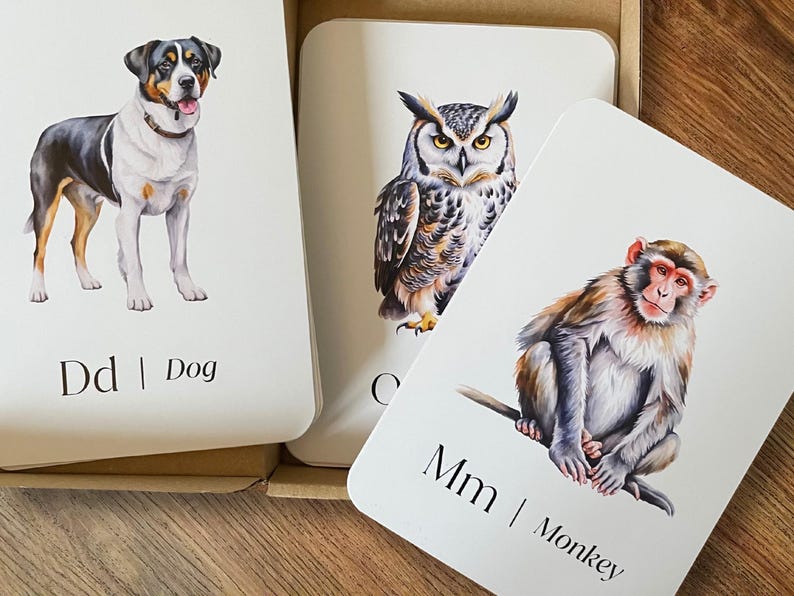 Animal Alphabet Flash Cards, Classroom Decor, Toddlers Preschool Early ...