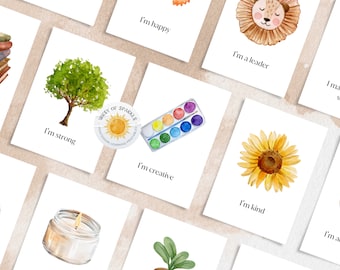 22 Affirmation Cards for Kids Printable, Positive Affirmation Cards ...