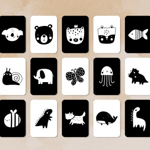 60 High Contrast Baby Cards Bundle, Printable Montessori Black and ...