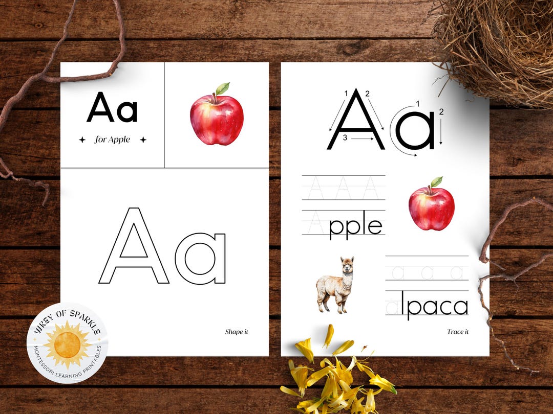 Printable Nature Alphabet Tracing Worksheets: Montessori Homeschool ...