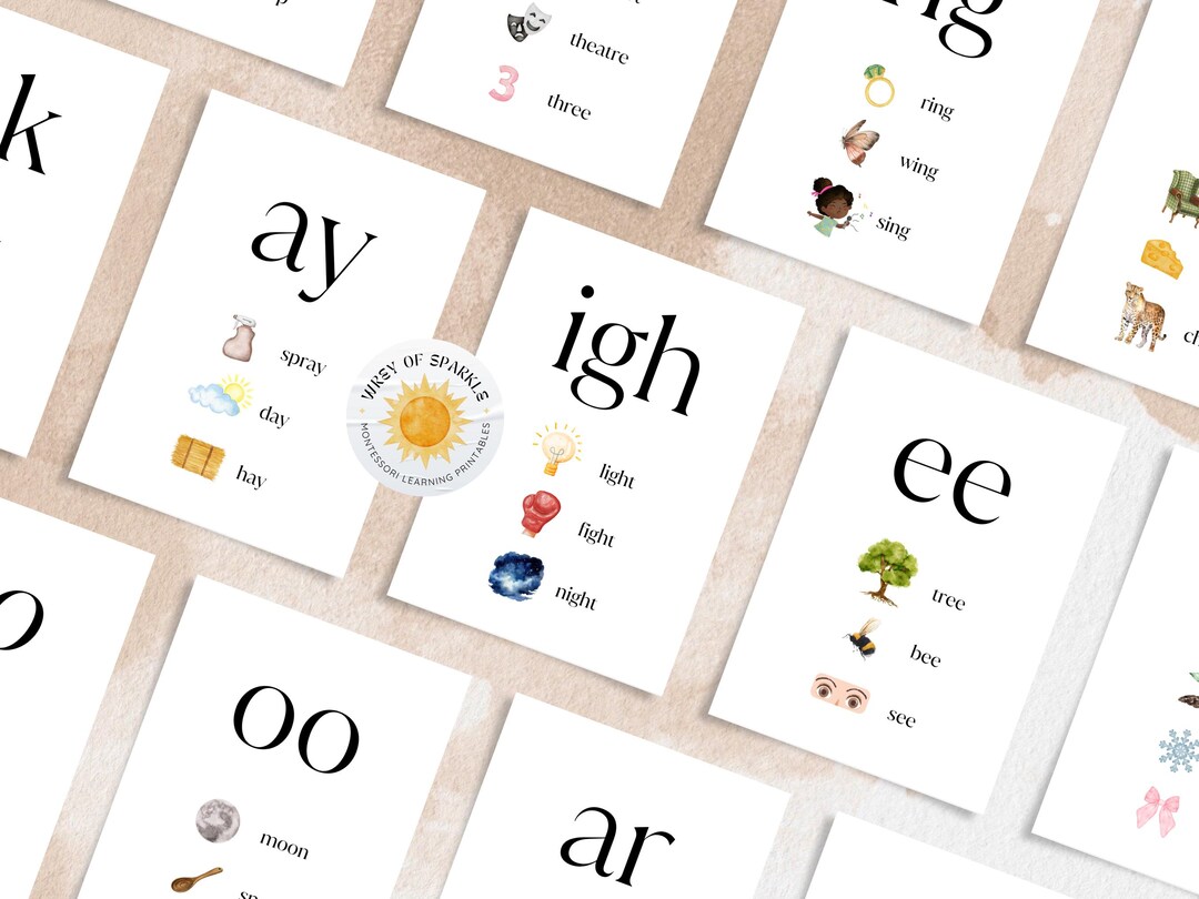 Phonics Flashcards: UK Homeschooling, Montessori, EYFS (digital ...