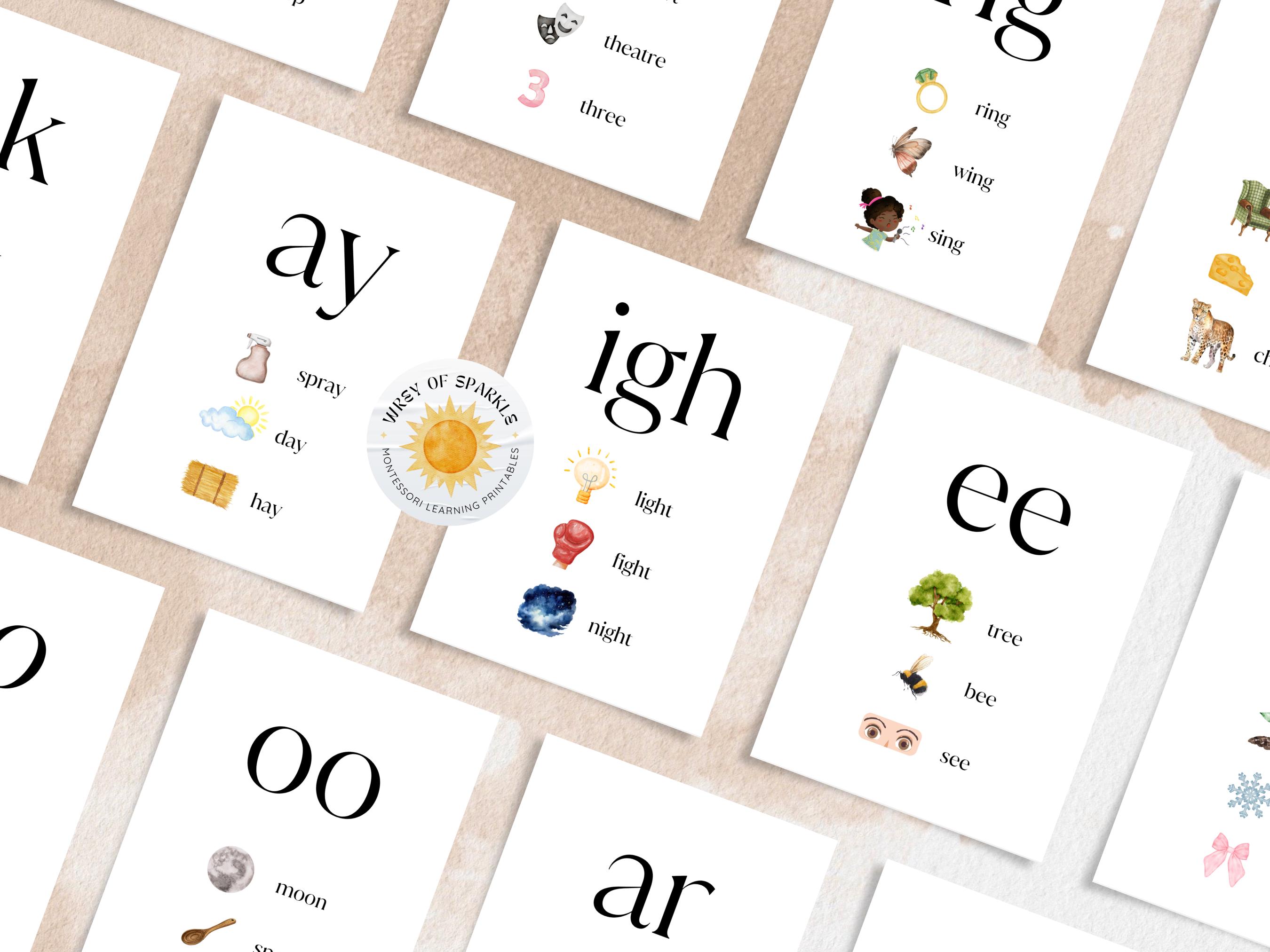 Phonics Flashcards: UK Homeschooling, Montessori, EYFS (digital ...