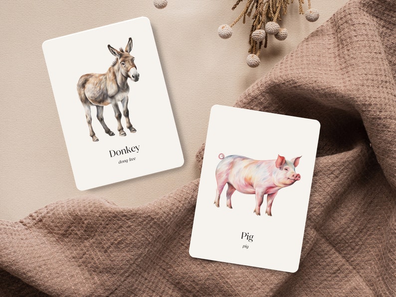 Farm Animals Montessori Flash Cards: Homeschool Printable (PDF) - Etsy