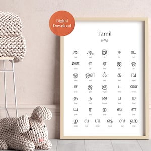 Tamil Alphabet Chart: Educational India Poster (digital Print) - Etsy