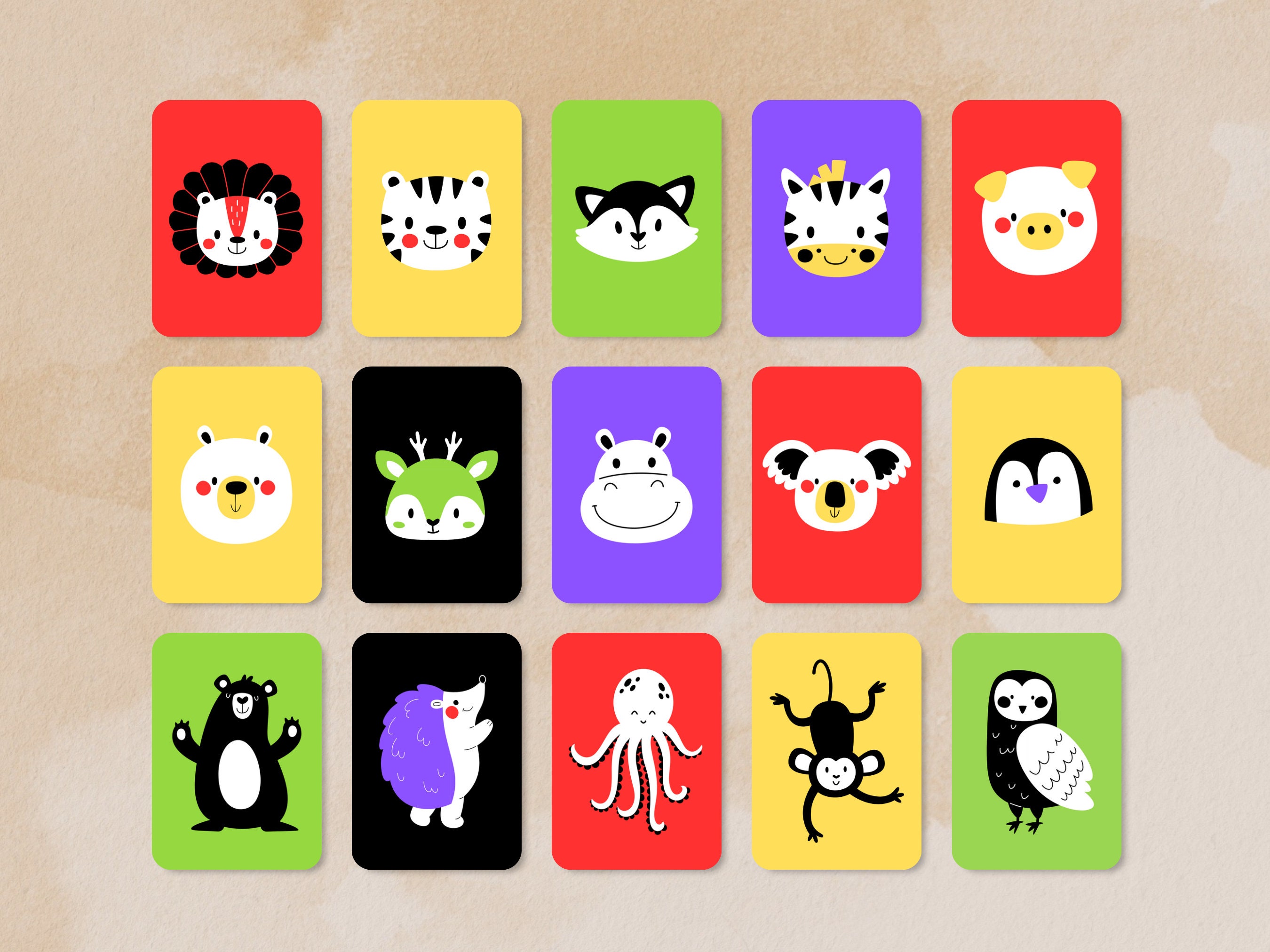 60 High Contrast Baby Cards Bundle, Printable Montessori Bright ...