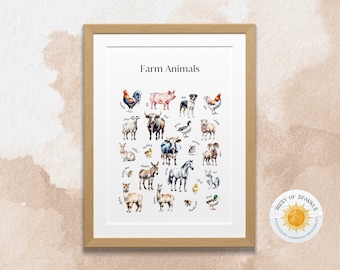 Farm Animals Poster - Etsy