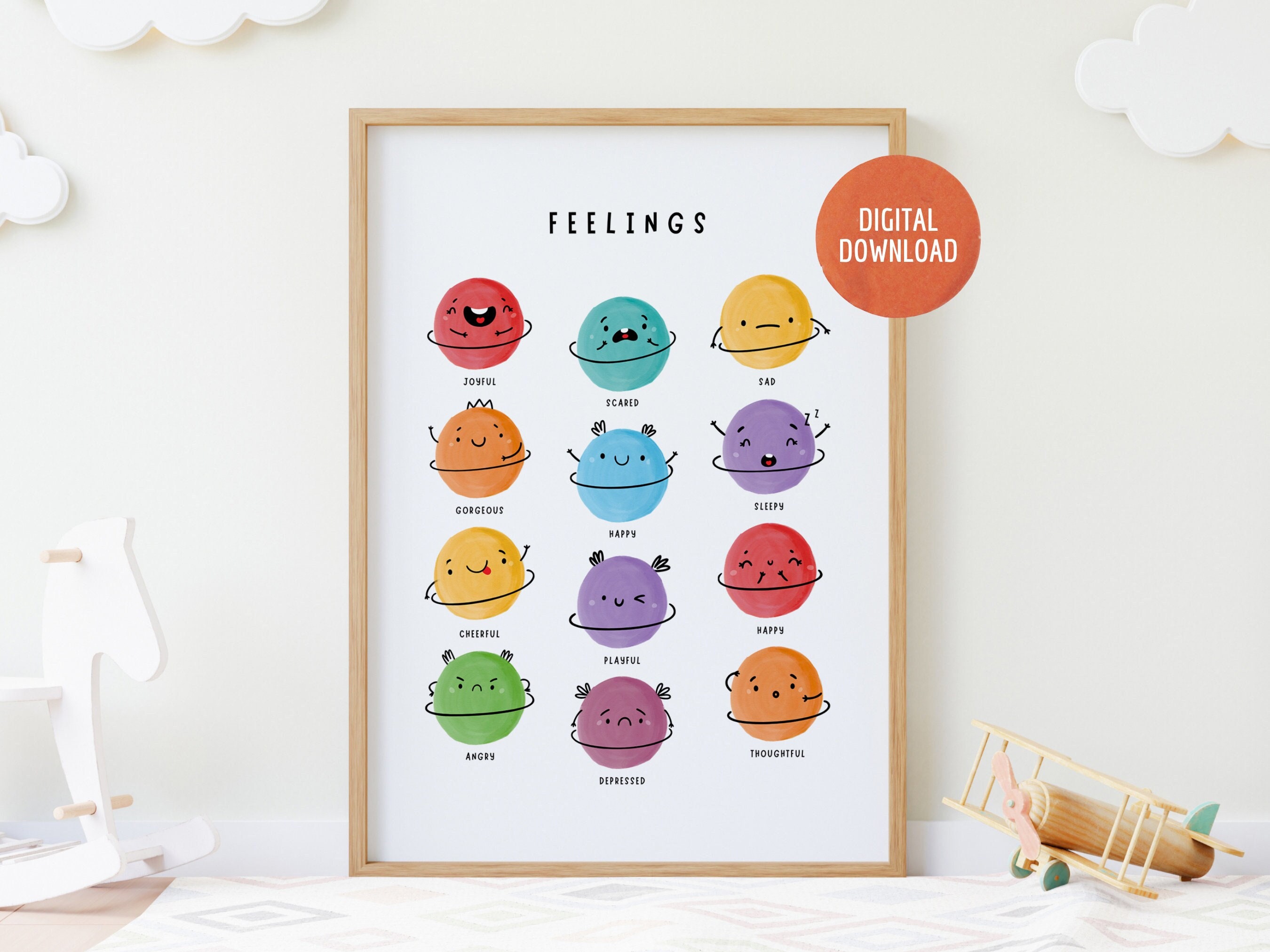 Printable Rainbow Feelings Poster, Feelings Chart, Homeschool Decor ...