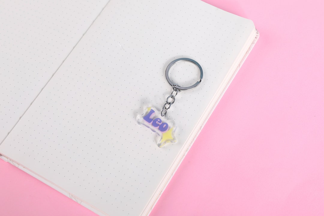 Leo Keychain | Zodiac Acrylic Keychain | Cute | Lofi Aesthetic - Etsy