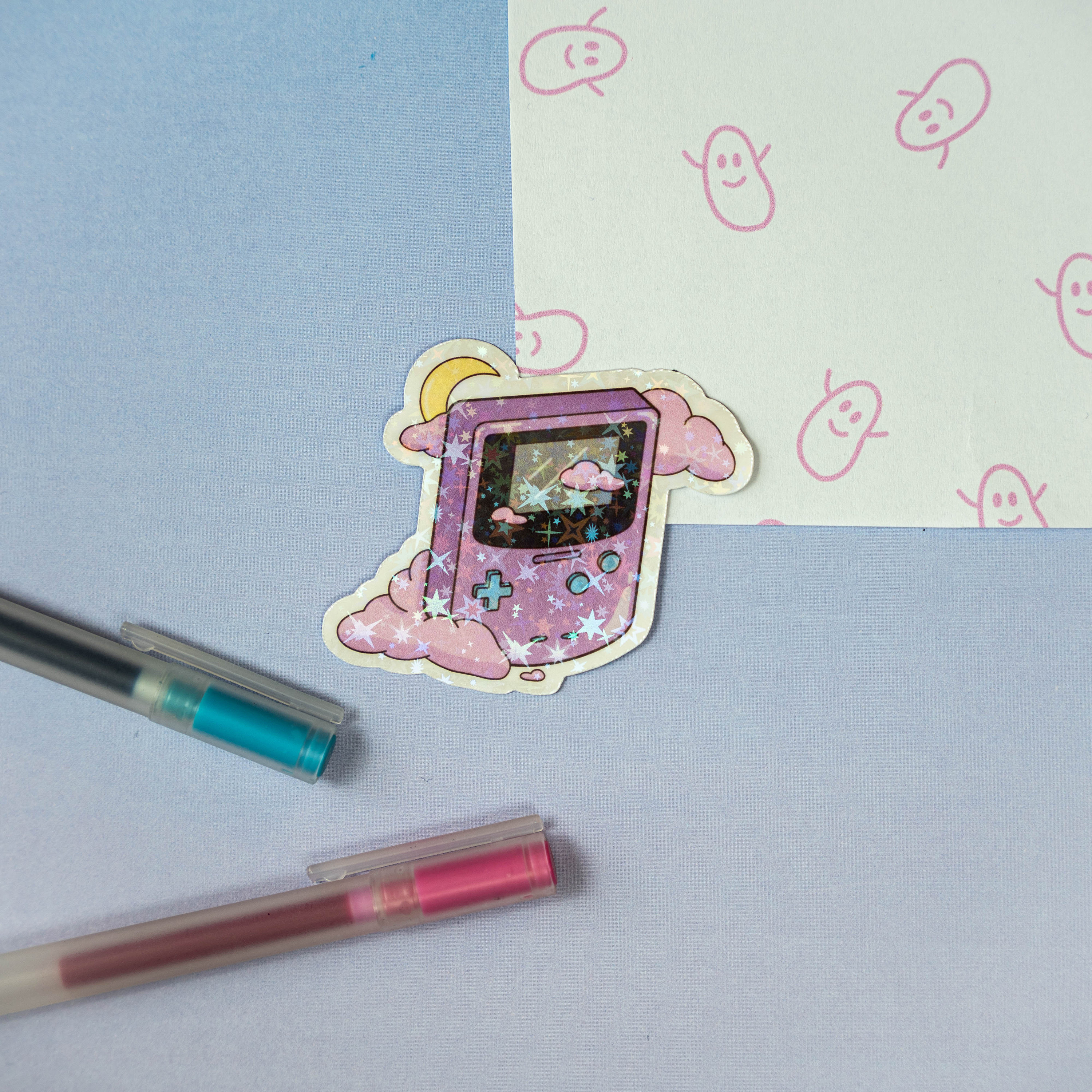 Gameboy HOLOGRAPHIC Sticker Waterproof Glossy Vinyl Sticker - Etsy