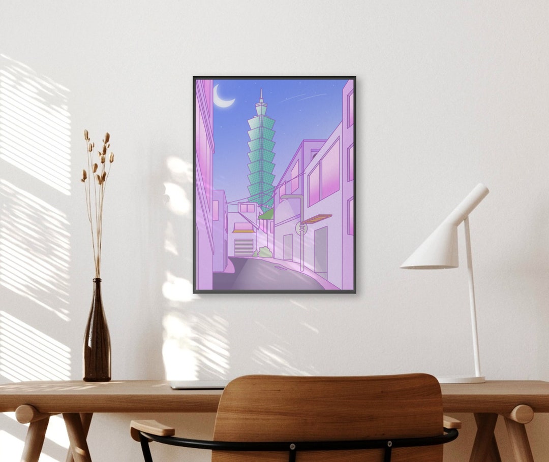 Taipei 101 Art Print | Poster | Lofi Art Print | Vapor Wave | Taipei - Etsy