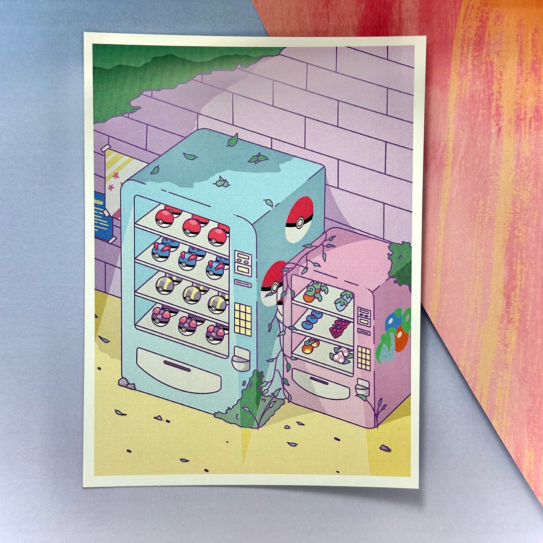 Pokeball Vending Machine Art Print | Miniprint | Lofi Art Print | Vapor ...