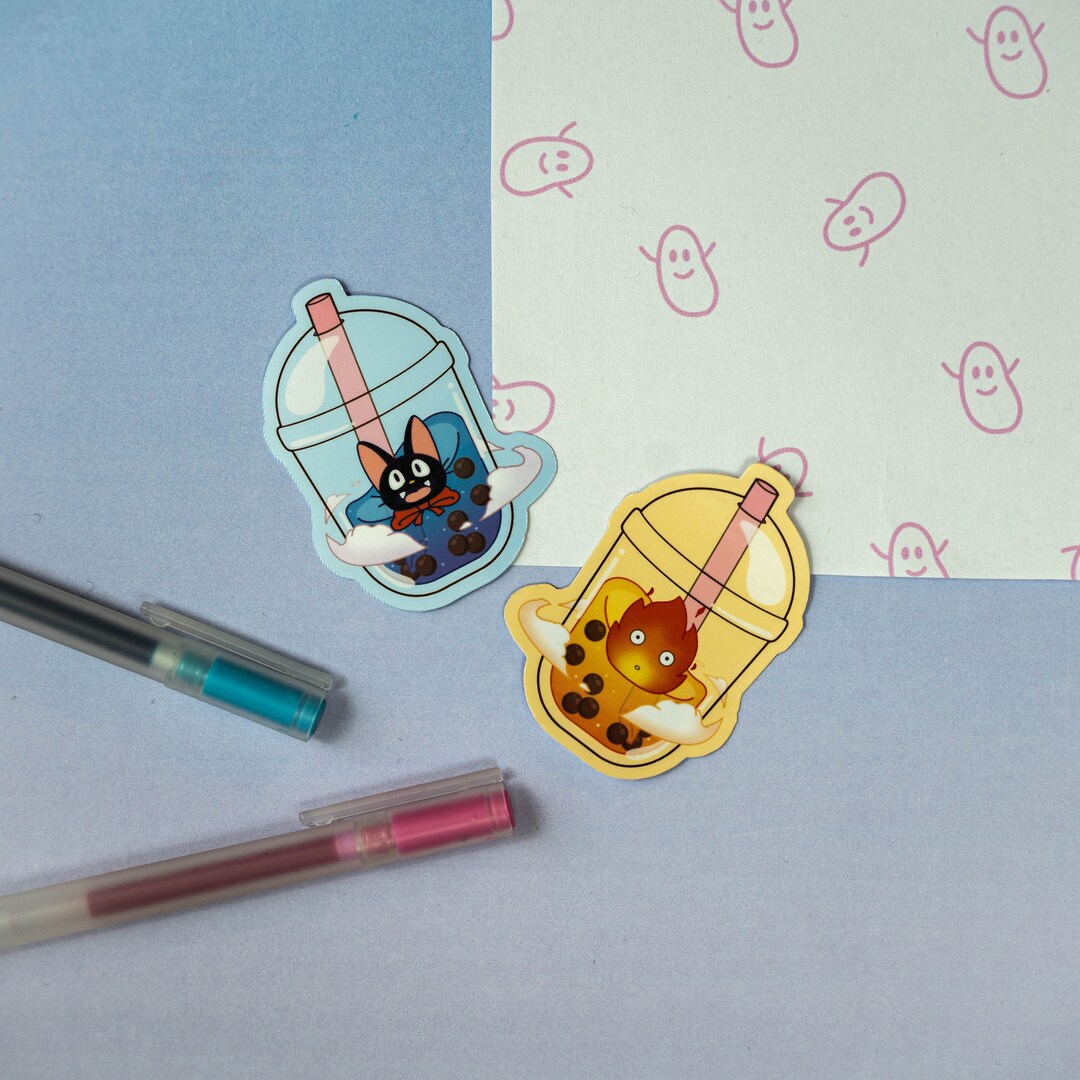 Studio Ghibli Boba Stickers | Waterproof Glossy Vinyl Sticker | Cute ...
