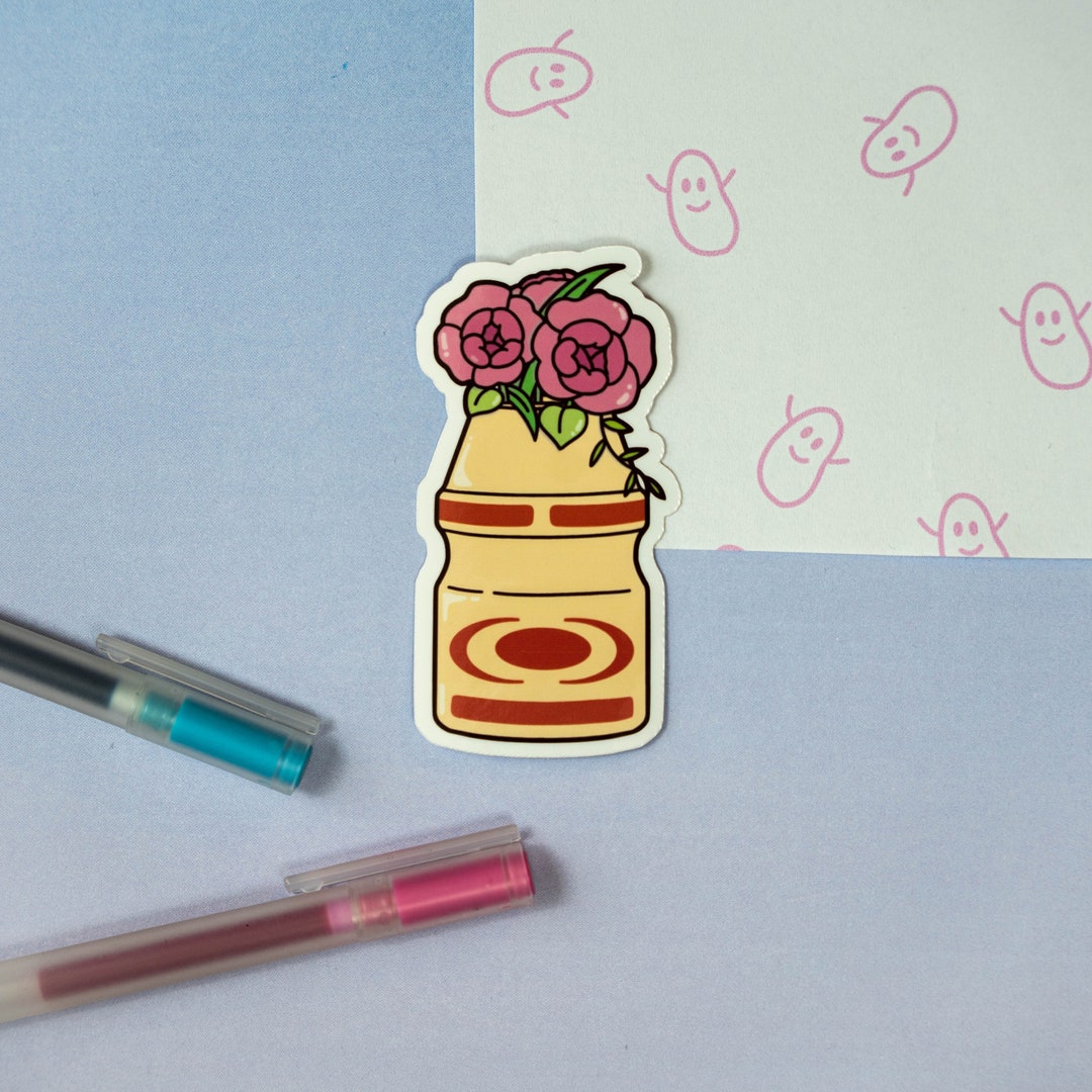Yakut Flower Sticker | Yogurt Drink Sticker | Waterproof Glossy Vinyl ...