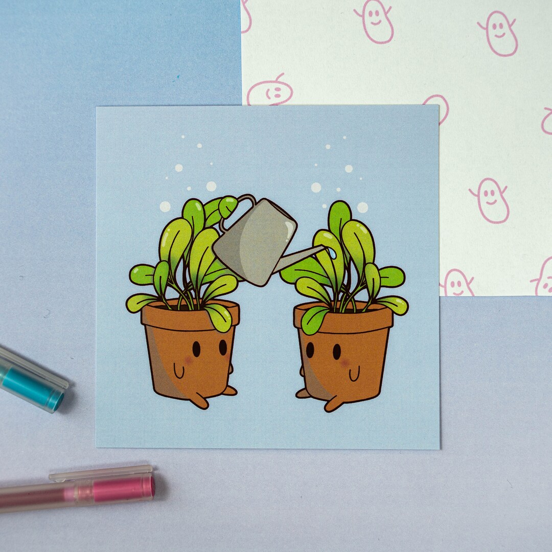 Plant Friends Art Print | Miniprint | Cute - Etsy