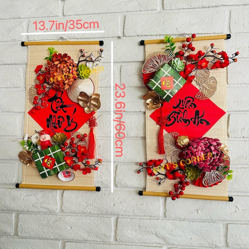 Tết Decorative Bamboo Blinds for Home- Vietnamese Lunar New Year Home ...