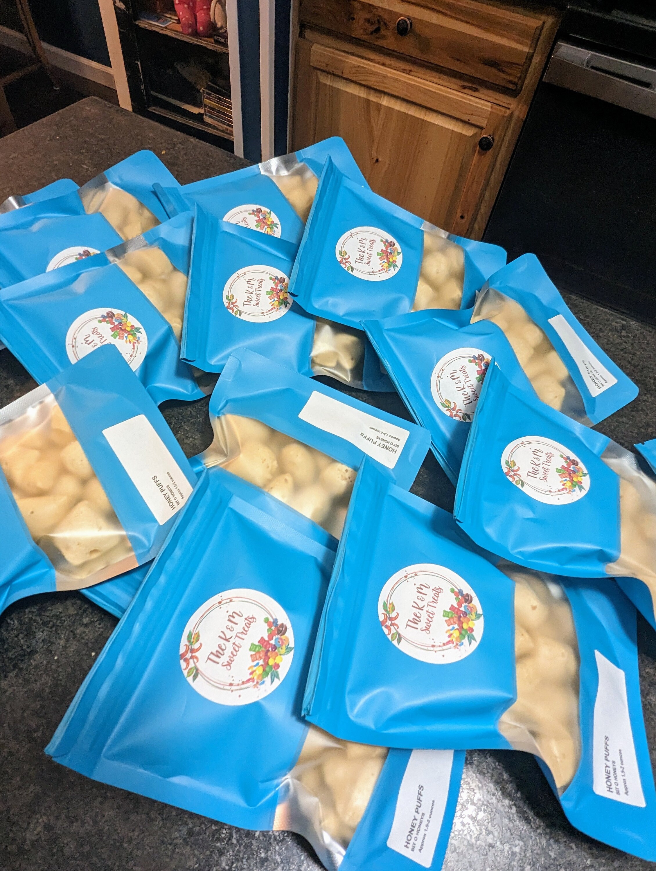 Honey Puffs Freeze Dried Candy, Crunchy Honey Bites, Candy, Snack Food ...