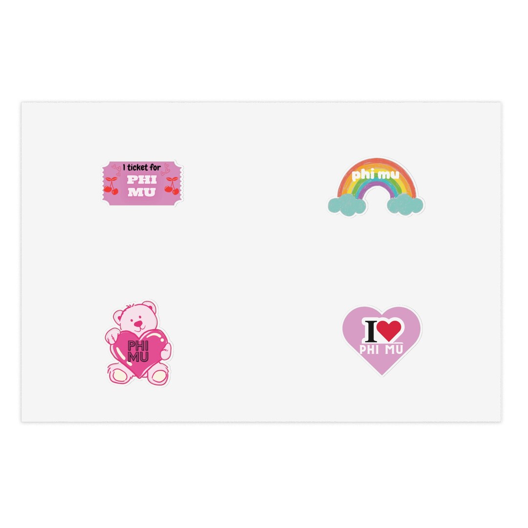 Phi Mu Sorority Sticker Sheets - Etsy