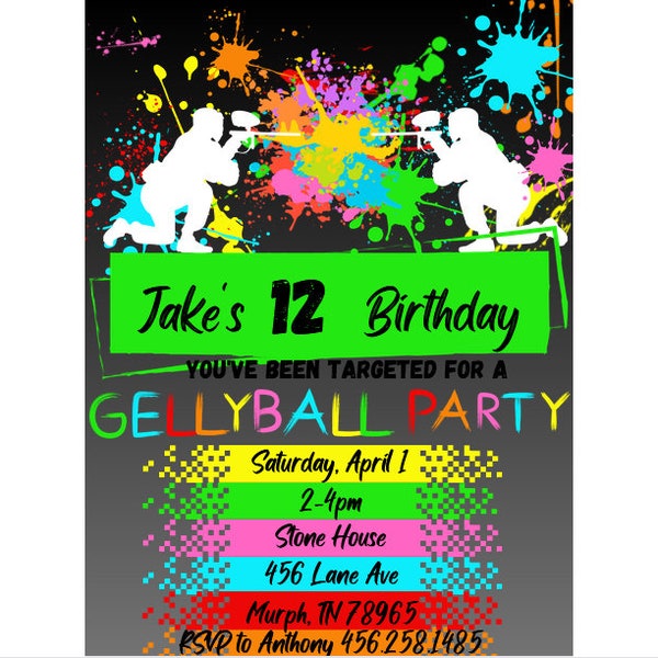 Gellyball Party Invitation - Etsy New Zealand