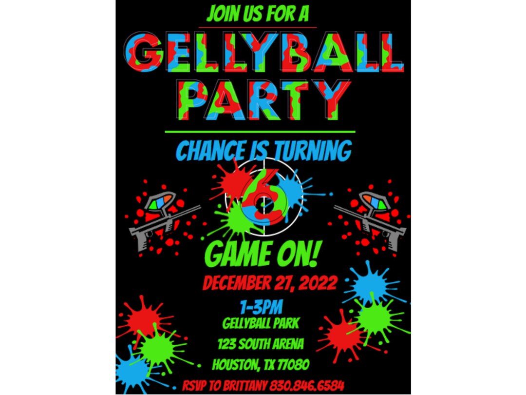 Custom Gellyball Birthday Invitation Gellyball Birthday - Etsy