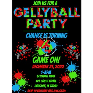 Custom Gellyball Birthday Invitation | Gellyball Birthday Invitation - Etsy
