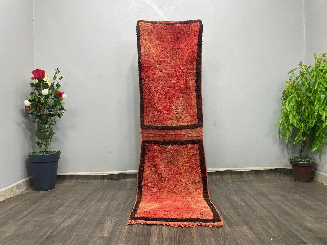 Beni Red Carpet Rug, Runner Nursery Room Rug, Modern Wool Handwoven Rug ...