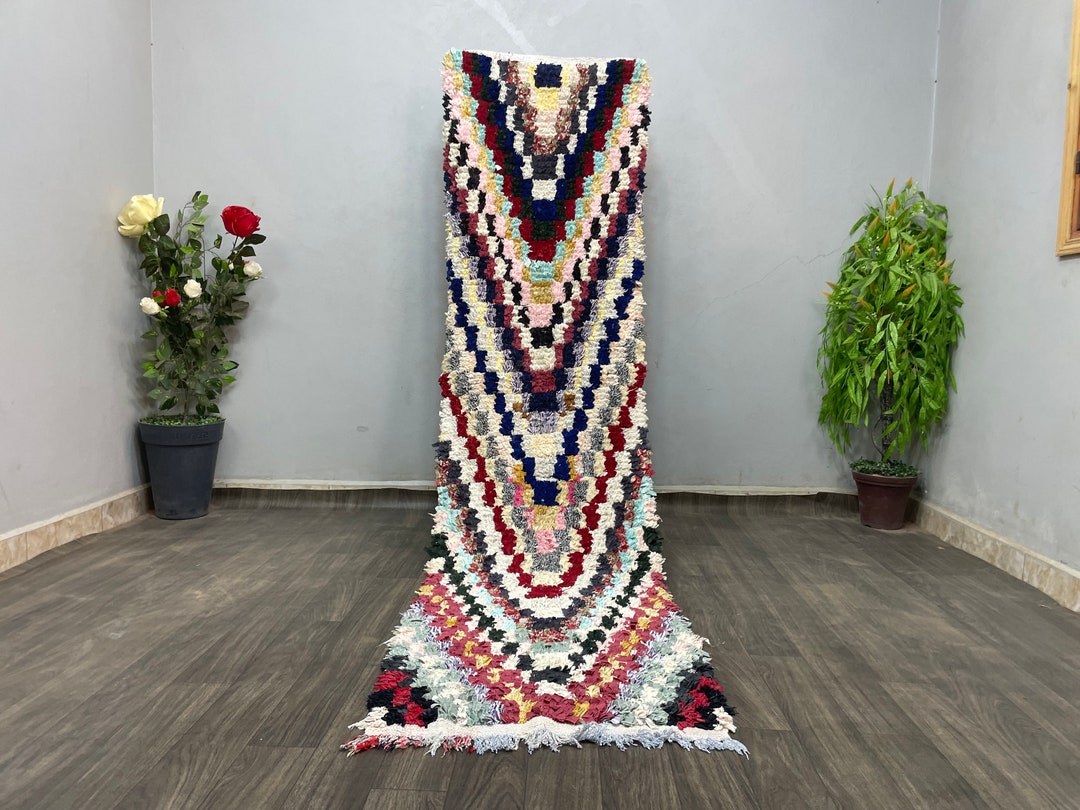 Berber Bulky Checkered Rug Runner 2x9 - Checkerboard Carpet Baby Sign ...