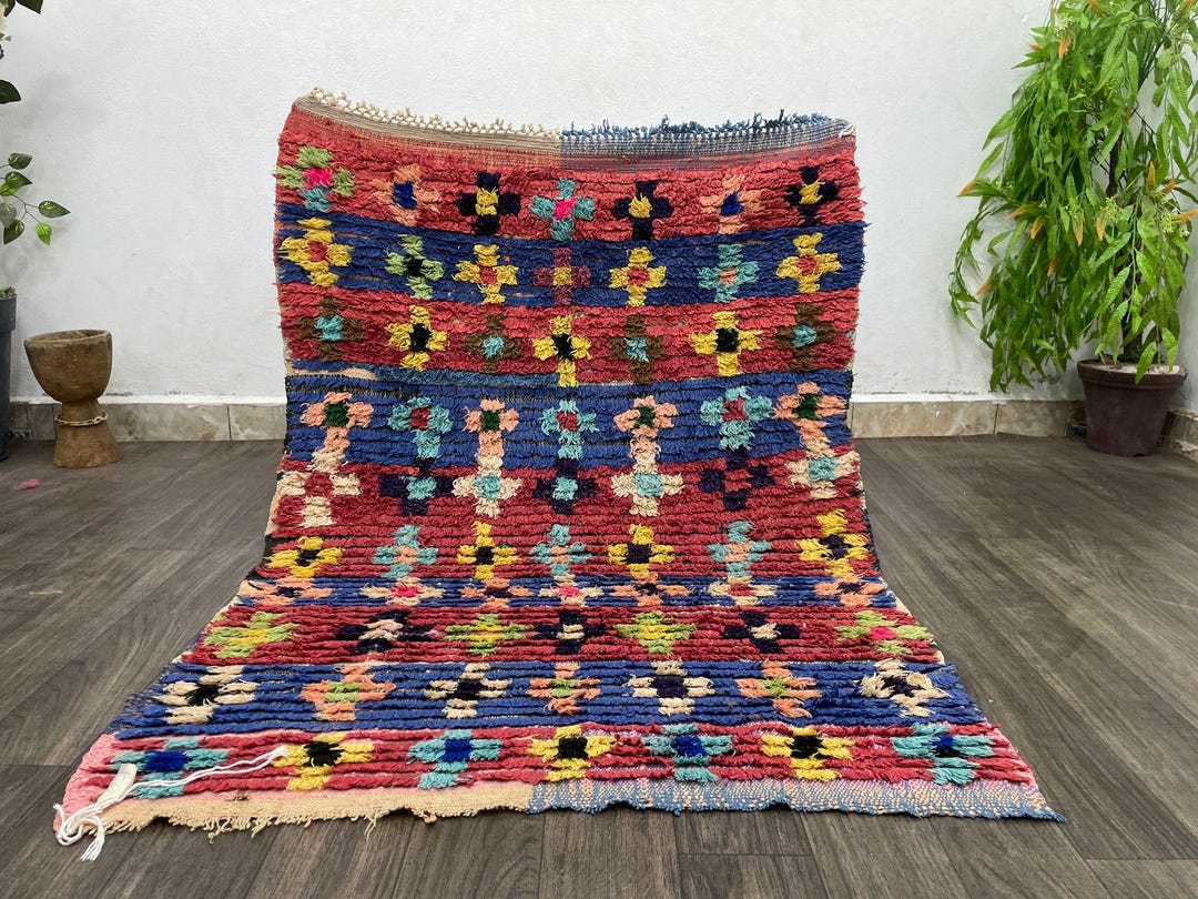 Vintage Checkered Area Rug Eccentric Checkered! - Etsy