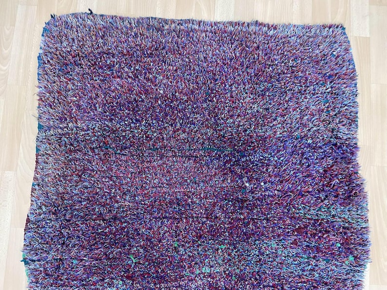 Handmade Red Moroccan Cotton Rug: Small Berber Azilal Runner (220x114cm ...