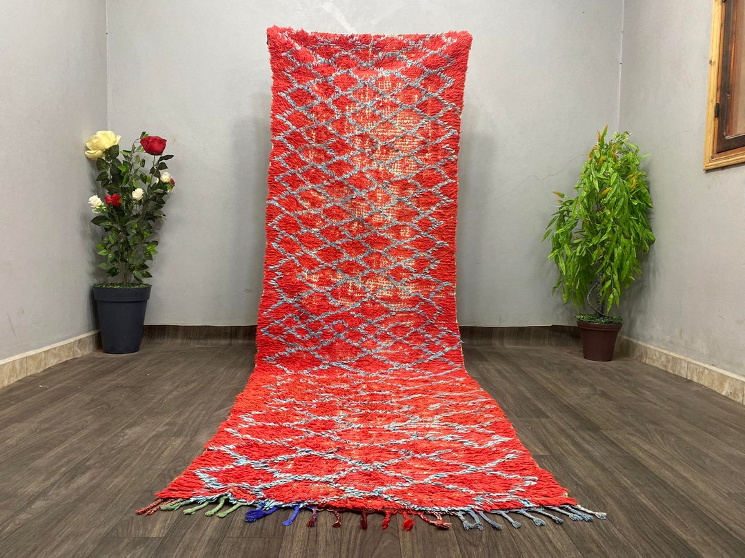 Authentic Berber Rug Runner Red Gift, Christmas Santa Rug, Vintage ...
