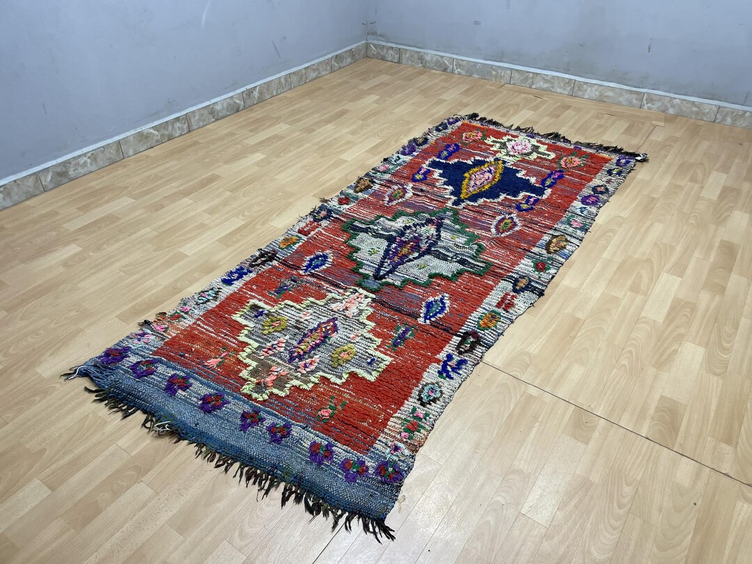 Boujaad Home Red Furniture, Vintage Boujaad Rug, Berber Christmas Gift ...