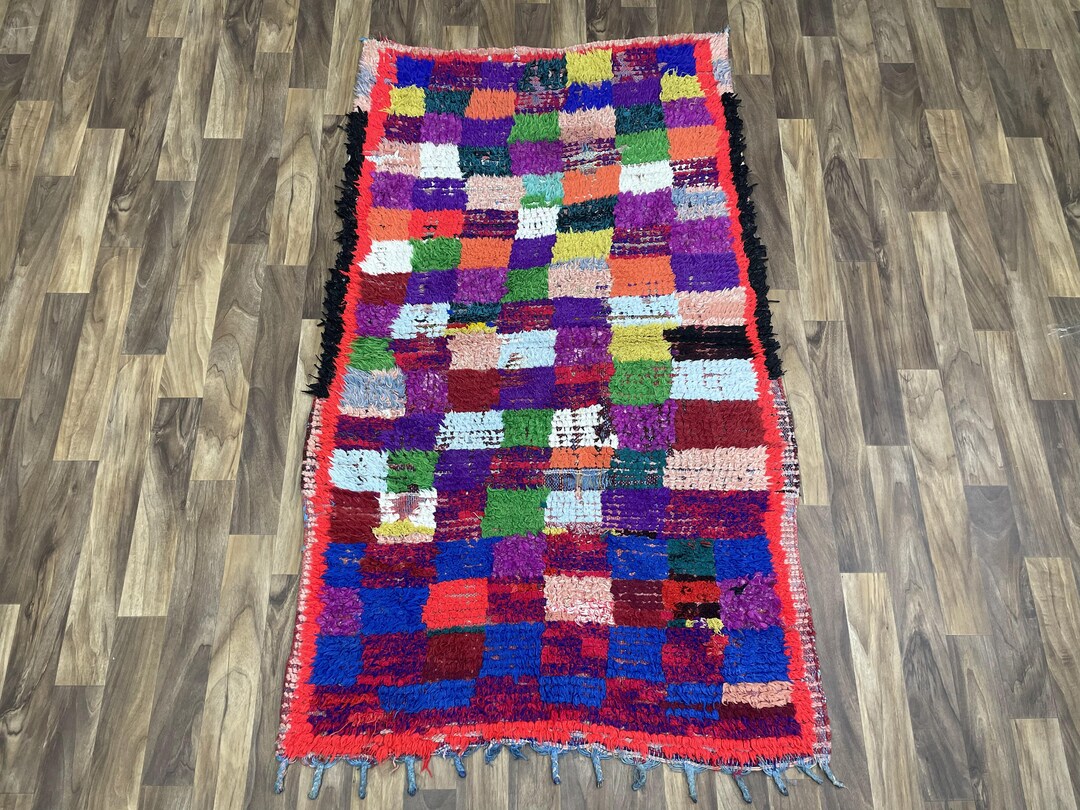 Morrocan Carpet Bedroom Outdoor Patio Decor Checkered Handmade Rug for ...