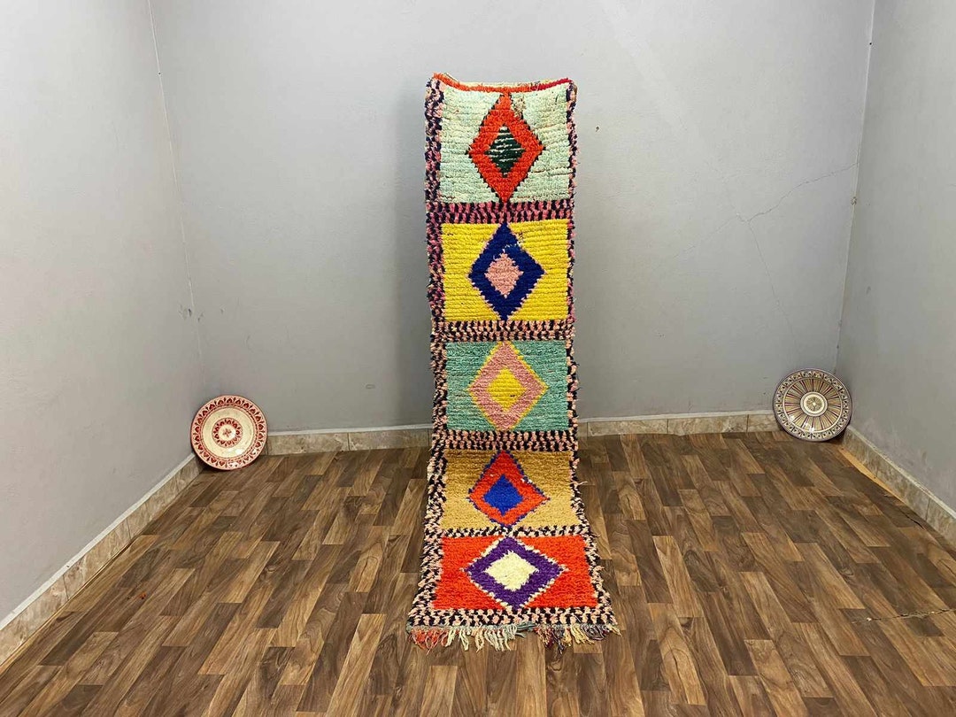 Authentic Moroccan Runner Rug Berber Colorful Runner Rug Authentic ...