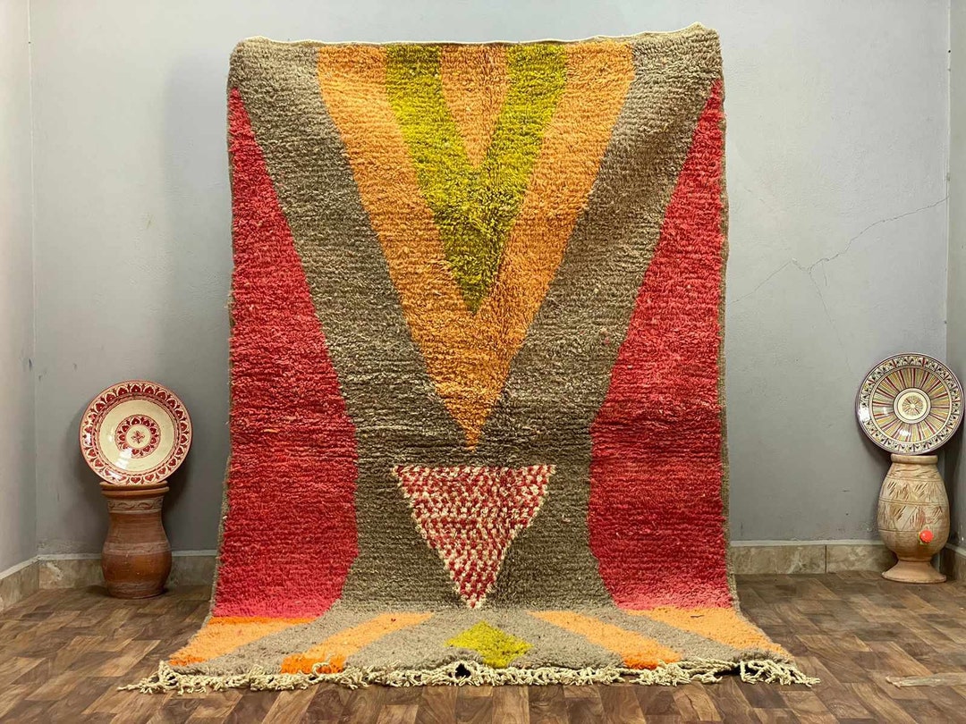 Custom Grey Geometric Rug Modern Hand Knotted Wool Area Rug Modern ...