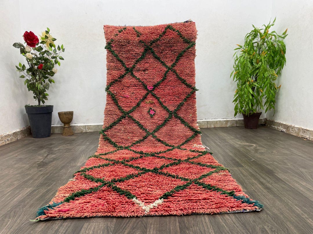 Neutral Creative Wool Rug Runner - Bedroom Rug Men Gifts - Handmade ...