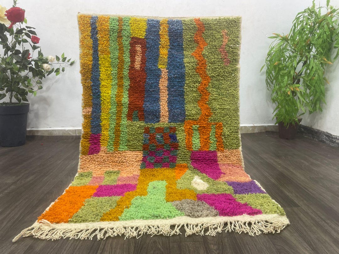 Green Berber Moroccan Rug, Custom Area Rug, Living Room Home Decor ...