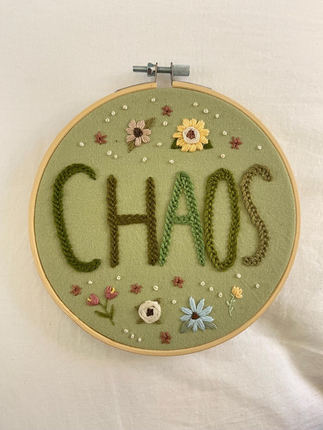 CHAOS Handstitched Embroidery Artwork Decor - Etsy