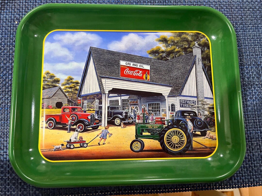 1996 Coca-cola & John Deere Serving Tray Fillin up on Memories Licensed ...