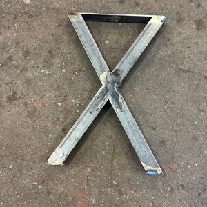 X Frame Angle Iron Furniture Leg: Rustic Metal Desk, Bench, Table - Etsy