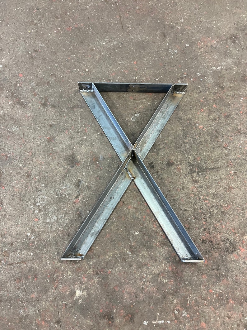X Frame Angle Iron Furniture Leg: Rustic Metal Desk, Bench, Table - Etsy