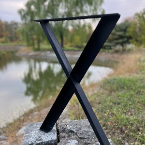 X Frame Angle Iron Furniture Leg: Rustic Metal Desk, Bench, Table - Etsy