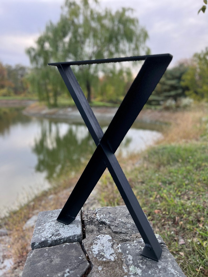X Frame Angle Iron Furniture Leg: Rustic Metal Desk, Bench, Table - Etsy