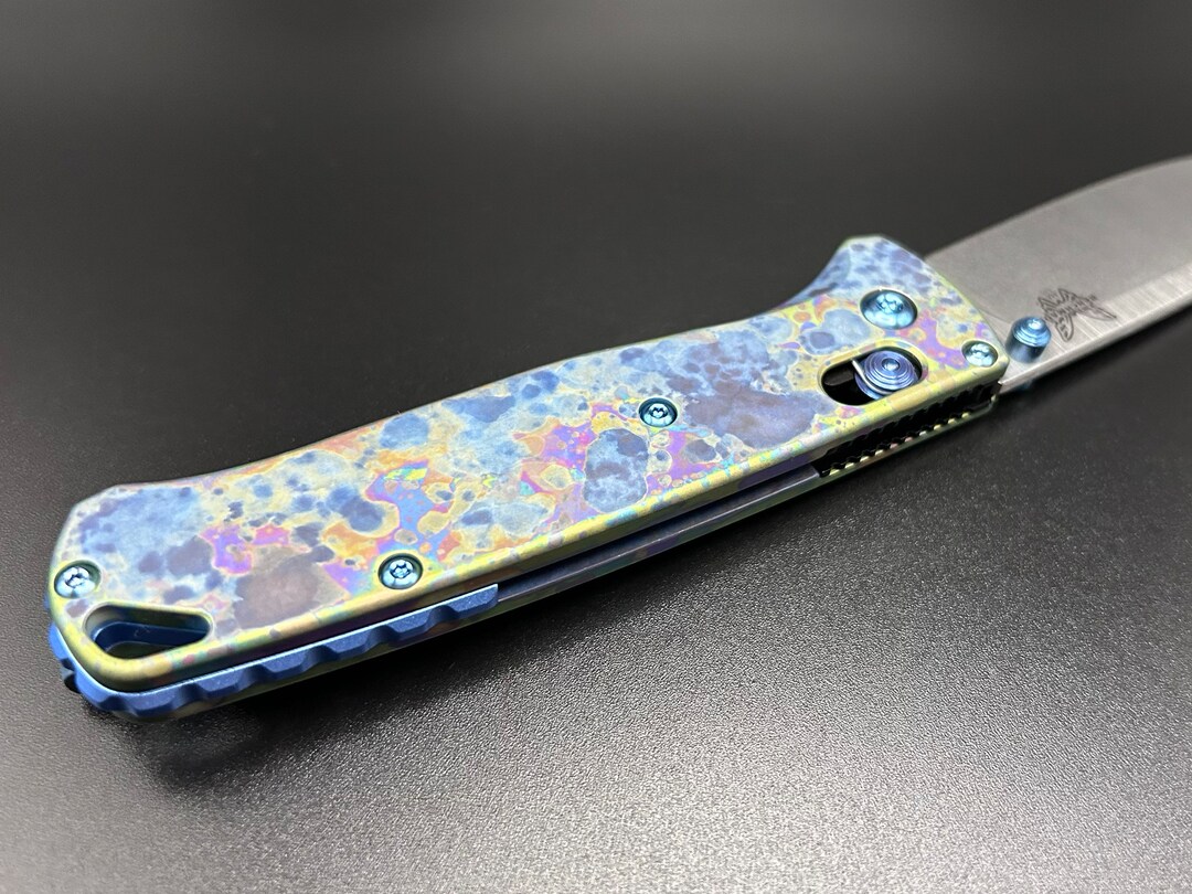 Custom Benchmade Bugout 535 With tie-dye Ano Titanium Scales and ...